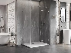 Mexen Lunar, výklopný sprchový kout pravý 100 x 80 cm, 8mm čiré sklo, chromový profil, 834-100-080-01-00-P
