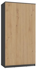 Šatní skříň MALWA 90 cm antracit/dub artisan