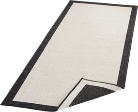 Kusový koberec Twin-Wendeteppiche 103105 creme schwarz – na von aj na doma, 80x150, čiernobiela, chodba / predsieň, Hanse Home