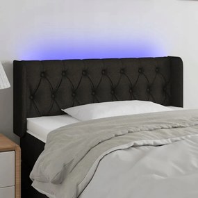 Fionshop 264221226 Čelo postele s Led černé 103 x 16 x 78/88 cm textil