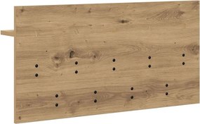 věšák, nástěnný, 1 prkno, háčky, kompozitní dřevo, 40x80x12 cm, dub artisan, Dekorino TK20260018