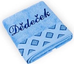 Bellatex Froté ručník kolekce Diamant s výšivkou Dědeček 50x100 cm Dědeček Modrá