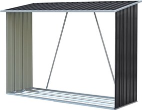 Přístřešek na dřevo, antracit/bílá, 217x82x154 cm, DARYL TYP 2