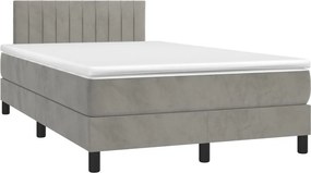 Box spring postel s matrací světle šedá 120 x 200 cm samet 3141413