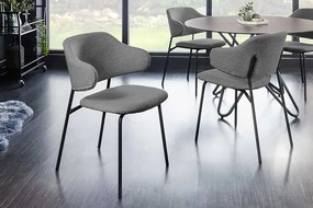 Designová jídelní židle Blois šedá bouclé