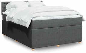 Box spring postel s matrací tmavě šedá 160x200 cm textil 3289822