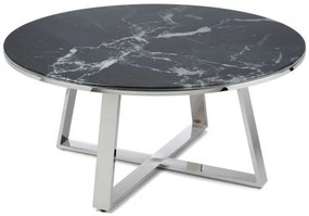 Konferenční stolek TROPHY stříbrný/černý mramor