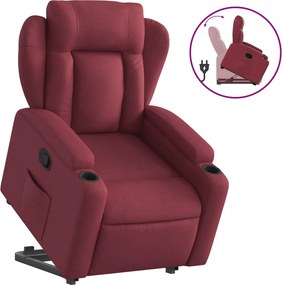 Zvedací polohovací křeslo vínové textil 3204485