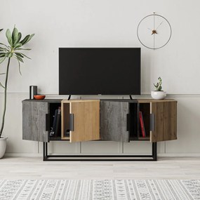 TV stolek v dekoru dubu v hnědo-přírodní barvě 140x55 cm Titan – Marckeric