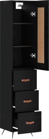 vidaXL Skříň highboard 34,5 x 34 x 180 cm kompozitní dřevo [3200170] Barva: Černá