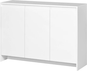 HOMCOM Moderní Kuchyňský Kontejner s 3 Dveřmi, Nastavitelnými Policemi a Tlumeným Zavíráním 120x35x85 cm Bílý | Aosom