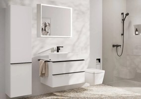 Hansgrohe XtraStoris Rock, wc kartáč na zabudování s držákem na toaletní papír, bílá matná, HAN-56062700