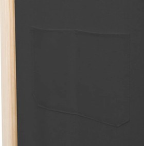6dílný paraván šedý 240 x 170 x 4 cm textil 248178