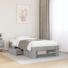 Rám postele šedý sonoma 75 x 190 cm kompozitní dřevo 3295532
