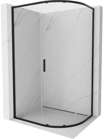 Mexen Exo sprchový kout půlkruhový asymetrický posuvný 100 x 90 cm, transparentní, černá - 8131-100-090-70-00