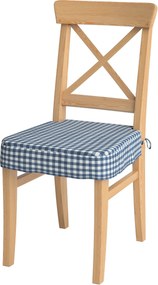 Sedák na židli IKEA Ingolf barva tmavě modrá látka vzorované