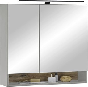 XXXLutz ZRCADLOVÁ SKŘÍŇKA, šedá, 80/75/22 cm Venda - Zrcadlové skříňky - 001279022304