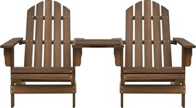 Zahradní židle Adirondack s čajovým stolkem masivní jedle hnědé 310069