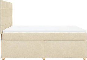 Box spring postel s matrací krémová 160x200 cm textil 3293636