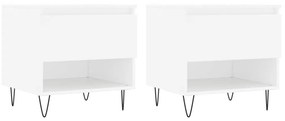 Konferenční stolky 2 ks bílé 50 x 46 x 50 cm kompozitní dřevo - Default Title