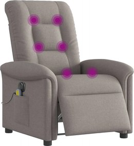 Elektrické masážní polohovací křeslo taupe textil 3303251
