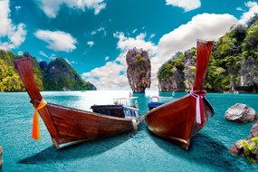 Vícedílný obraz Lodě V Andamanském Moři V Thajsku Nedostatek Nedostatek Plátno Canvas 60x40