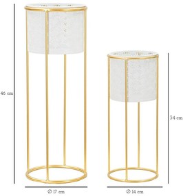 Kovové stojany na květiny v sadě 2 ks ø 17 cm (výška 46 cm) Whity – Mauro Ferretti