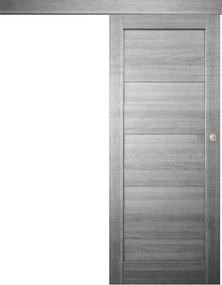 posuvné interiérové dveře na stěnu vasco doors SANTIAGO plné, model 1 Průchozí rozměr: 70 x 197 cm, Orientace dveří: Levé dveře, Dekor: Ořech muškátový