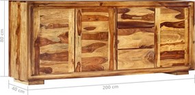 vidaXL Příborník 200 x 40 x 80 cm masivní sheeshamové dřevo [248002]