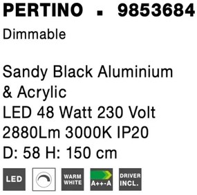 LED lustr Pertino 58 3000K černé