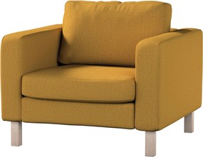 Potah na křeslo IKEA Karlstad, krátký barva žlutá látka pletený vzor