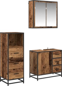 Sada koupelnového nábytku 3 ks Staré dřevo 35 x 37,5 x 100 cm 3402423