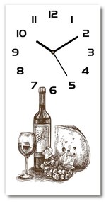 Wallmuralia Nástěnné hodiny tiché Víno 30x60 cm