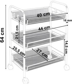 Pojízdný regál HALSEN černý