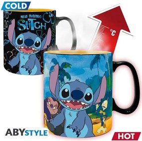 Hrnek Lilo & Stitch - My Name Stitch 460 ml (měnící se motiv) Vícebarevná