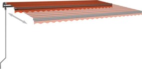 vidaXL Ručně zatahovací markýza s LED světlem 5 x 3 m [3070181] Barva: Vícebarevný