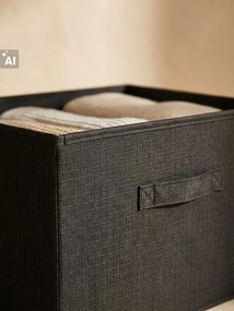 Sinsay - Skládací textilní úložný koš s úchytem - černá