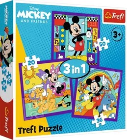 TREFL Puzzle Mickey Mouse a přátelé: Veselá parta 3v1 / 20+36+50 dílků