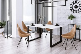 Casarredo - Komfort nábytek Jídelní stůl PILGRIM 185x67, bílá/černý kov