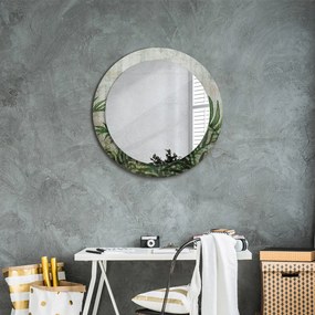 Kulaté dekorativní zrcadlo Kapradiny listy fi 70 cm