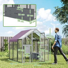 Výběh pro kuřata, kurník s vodotěsnou střechou, 2 hnízdní boxy, 2 hnízda, pro 6-8 kuřat, cca 1,7 x 1,8 x 1,8 m