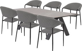 Doppler NOVA MELIA LIKA-TEX® zahradní sedací souprava 6+1 šedá