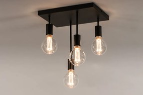 Stropní černé svítidlo do obýváku Flexform Quadro Bulb Accapulco