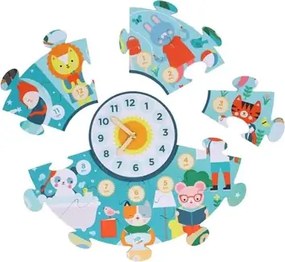 Petit Collage Podlahové puzzle Ilustrované učební hodiny / od 3 let