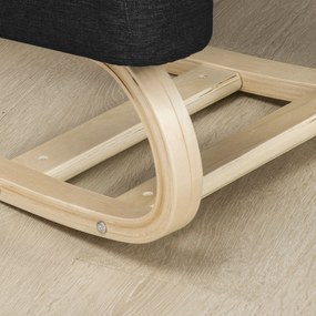Ergonomická klečící židle Vinsetto s rámem z březového dřeva, molitanovým a polyesterovým polstrováním pro domácnost a kancelář, černá