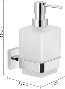 Gedy Gedy, ELBA závěsný dávkovač mýdla, mléčné sklo, chrom, A08113