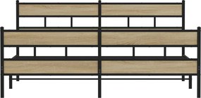 Kovový rám postele bez matrace dub sonoma 183 x 213 cm 3308473