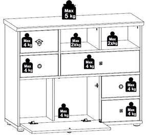 Obývací stěna Bonanza, vintage optika