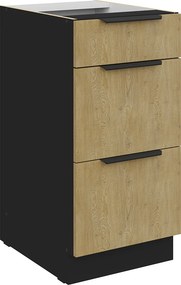 CREMONA cc | dolní skříňka 40 D 3S zásuvková | 40 cm | PREMIUM BOX | černá/cremona
