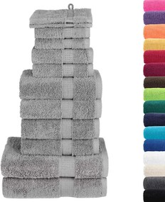 12dílná sada ručníků Premium SOLUND šedá 600 g/m² 137577